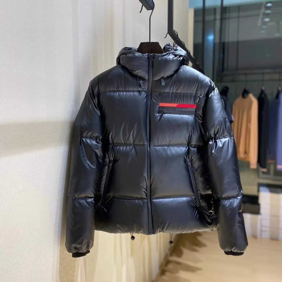 Jaqueta-Shiny-Puffer-extragrande-masculina-Puffer-Jacket-Encapuzado ...