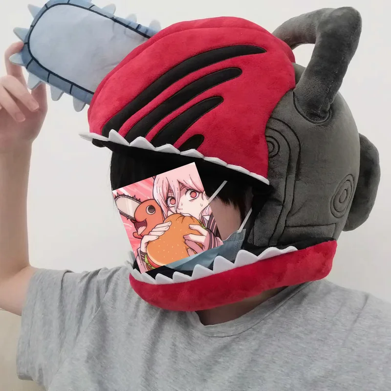 Anime Chainsaw Man Can Wear Keep Warm Helmet Role Saw Masks Sickle ...