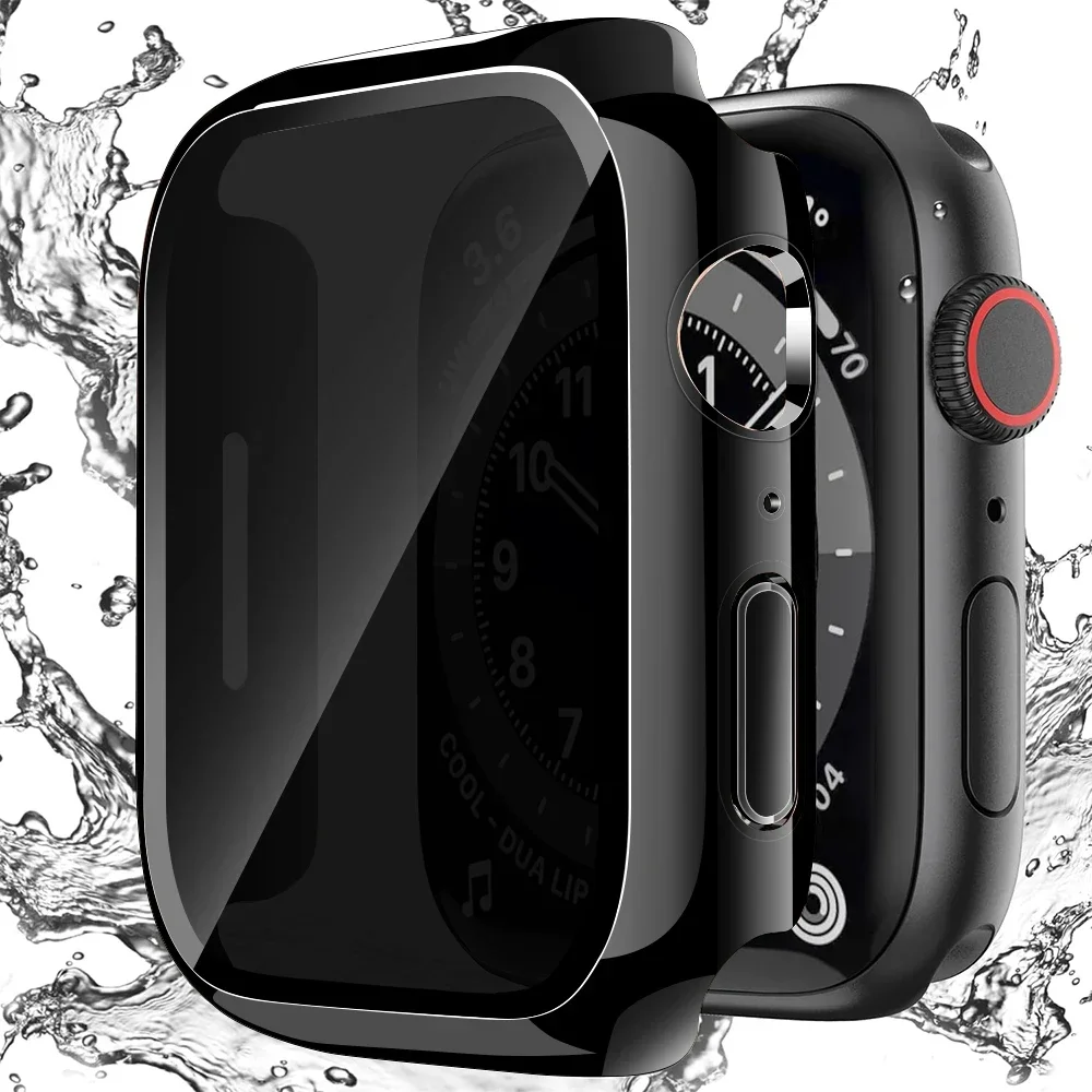 For Apple Watch Case 46mm 45mm 40mm 41mm 44mm Privacy Screen Protector ...