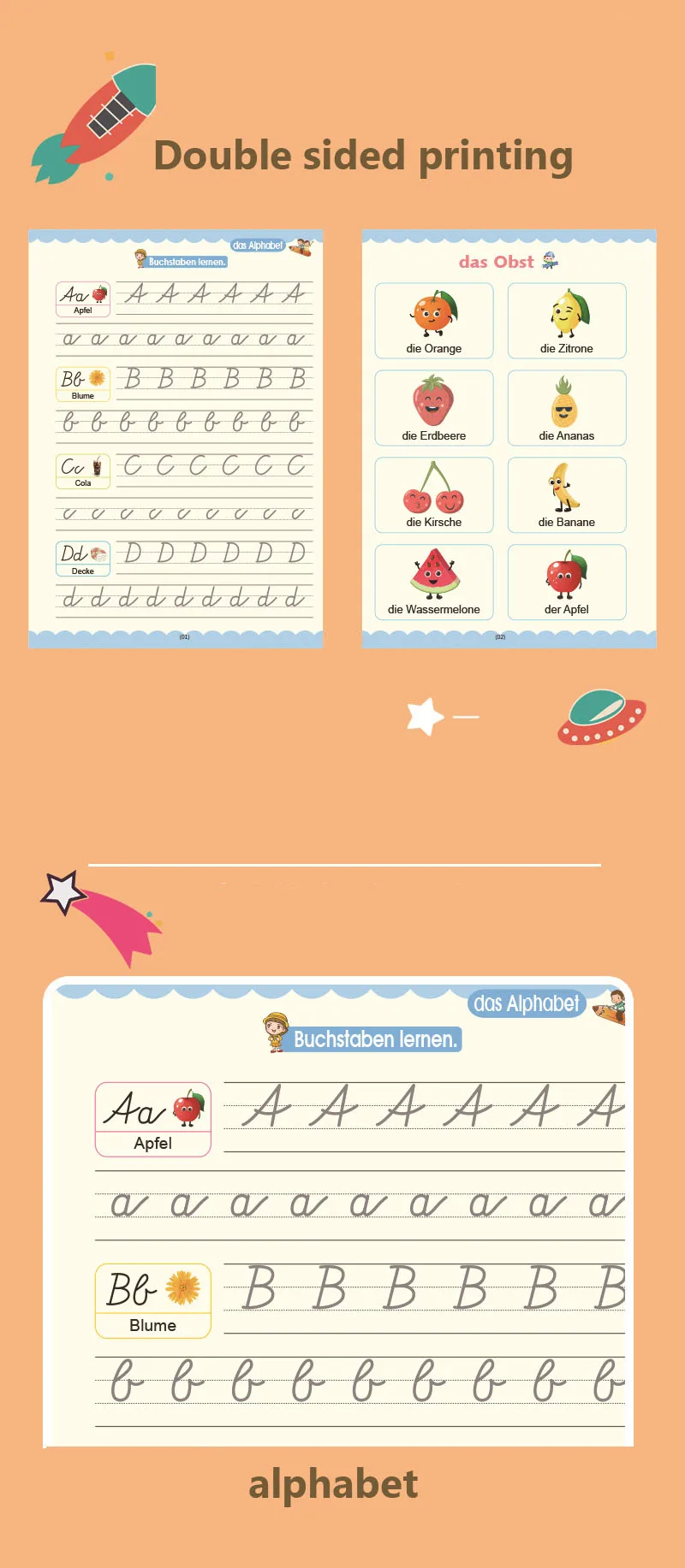 German Children's Books 13x19cm Deep Groove Magic Book Alphabet ...