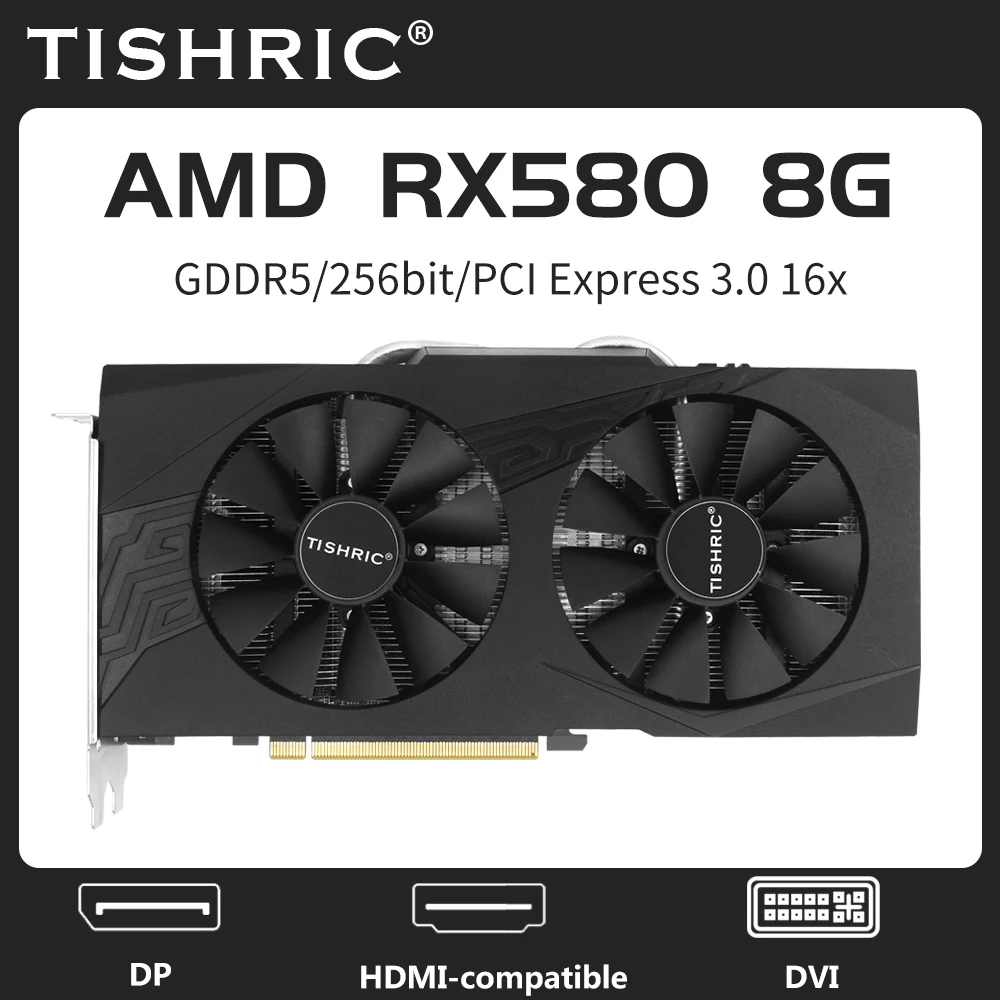RX 580 8G Video Card AMD Radeon GDDR5 RX580 8GB 2048sp 51risc 256Bit ...
