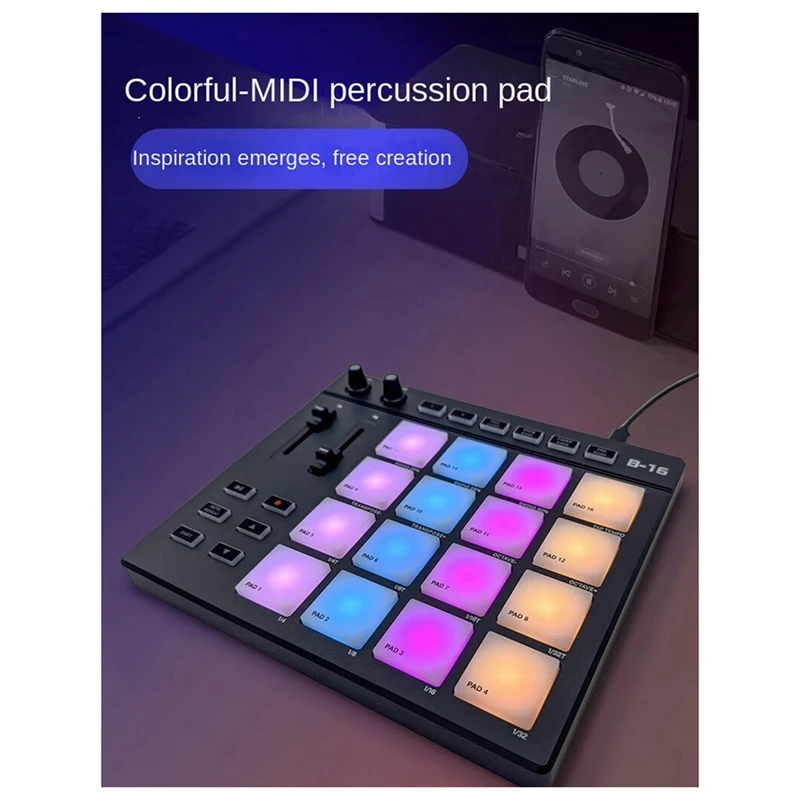MIDI-teclado-percuss-o-Pad-B16-m-sica-produto-DJ-controlador-arranjador ...