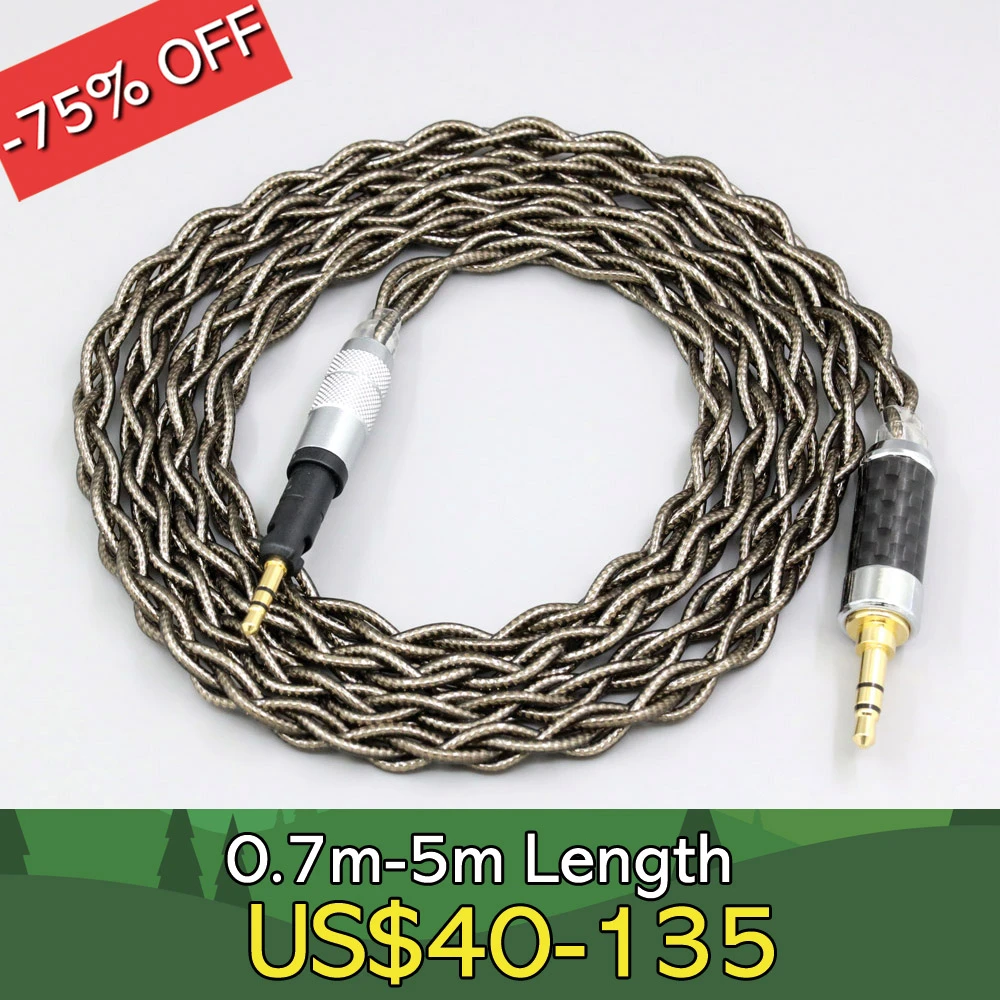 99% Pure Silver Palladium + Graphene Gold Earphone Shield Cable For ...