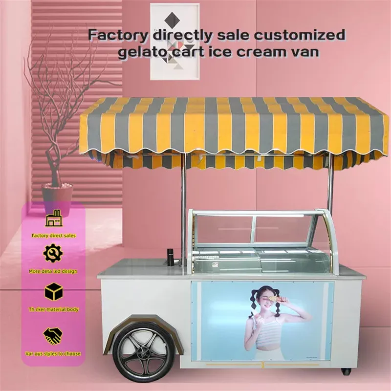 New-Design-Mobile-Ice-Cream-Gelato-Cart-with-Freezer-Food-Shop-Bike-Low ...