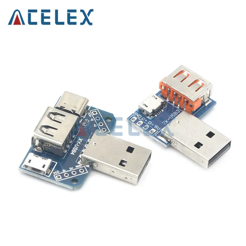 USB-Head-Switchboard-Male-USB-Connector-to-Type-c-Micro-USB-Female-USB ...