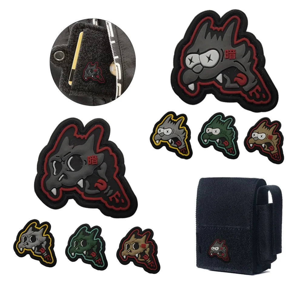 3d Pvc Hook&loop Patches Cartoon Animal Leopard Dark Character Tactical ...