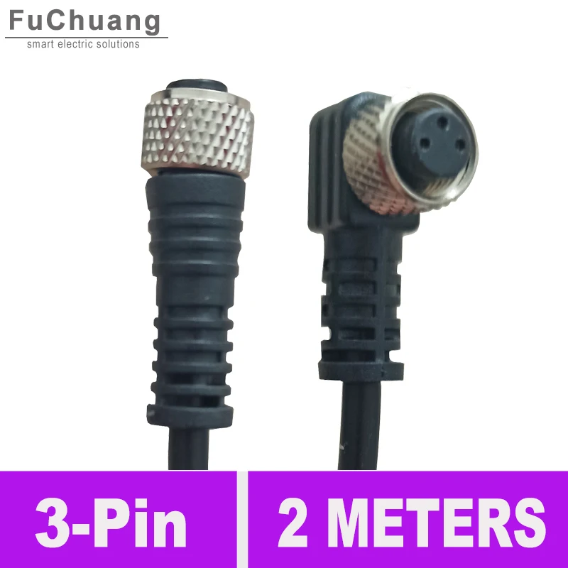 2-meters-Aviation-plug-lead-cable-wire-3-pin-Straight-or-Bend-type-air ...