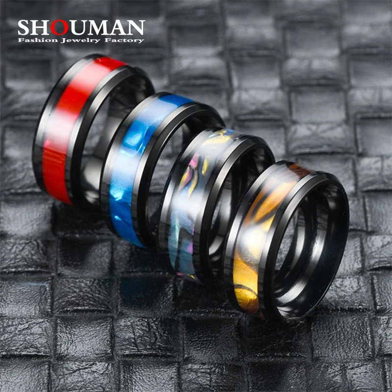 SHOUMAN-High-Jewelry-8MM-Black-Plated-Oil-Inlaid-Colorful-Irregular ...