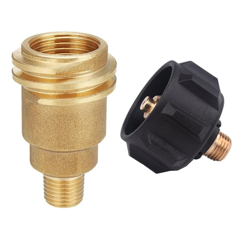 2Pcs QCC1 Propane Adapter 5042 Male QCC1 Nut Propane Gas Fitting Hose Adapter With Nut
