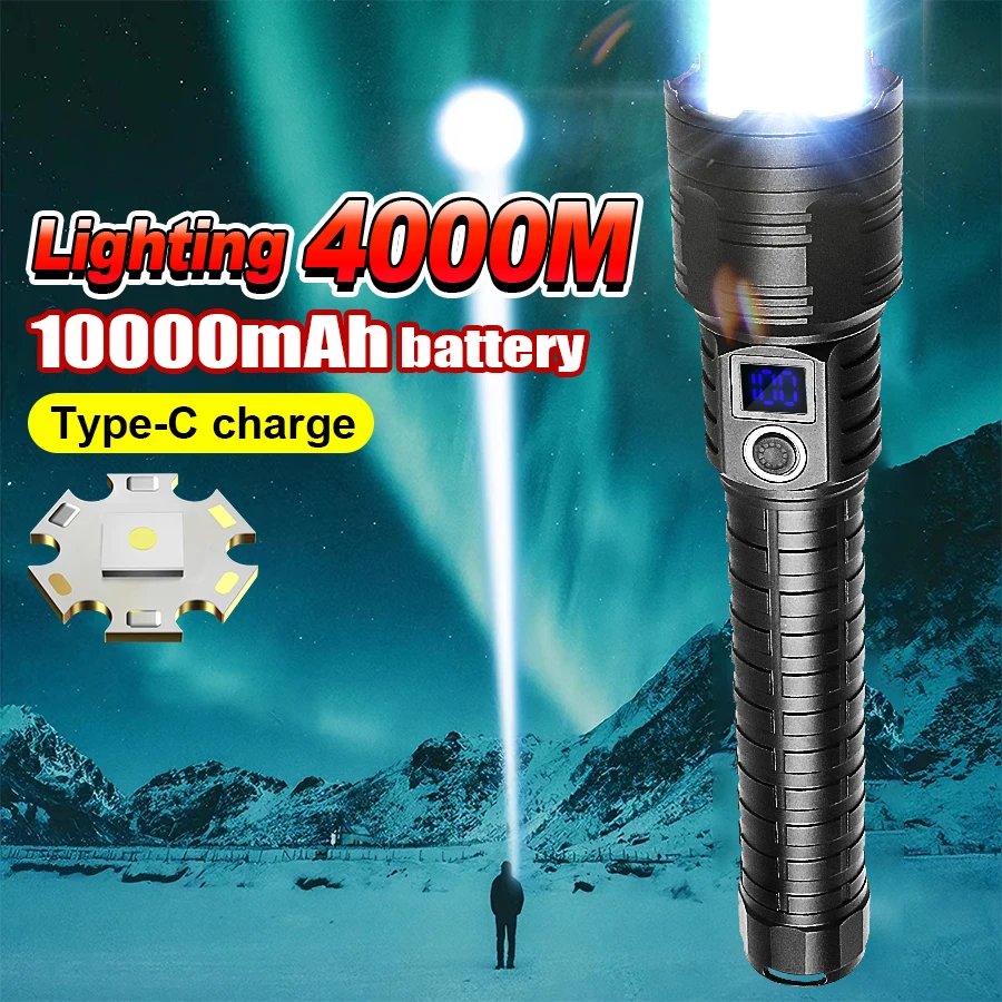 1000000LM-Super-High-Power-LED-Flashlight-Rechargeable-Tactical ...