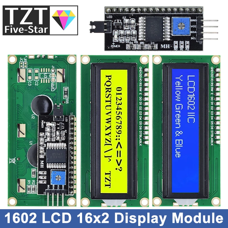 Lcd1602 1602 Modulo Lcd Blu Giallo Schermo Verde 16x2 Caratteri Display