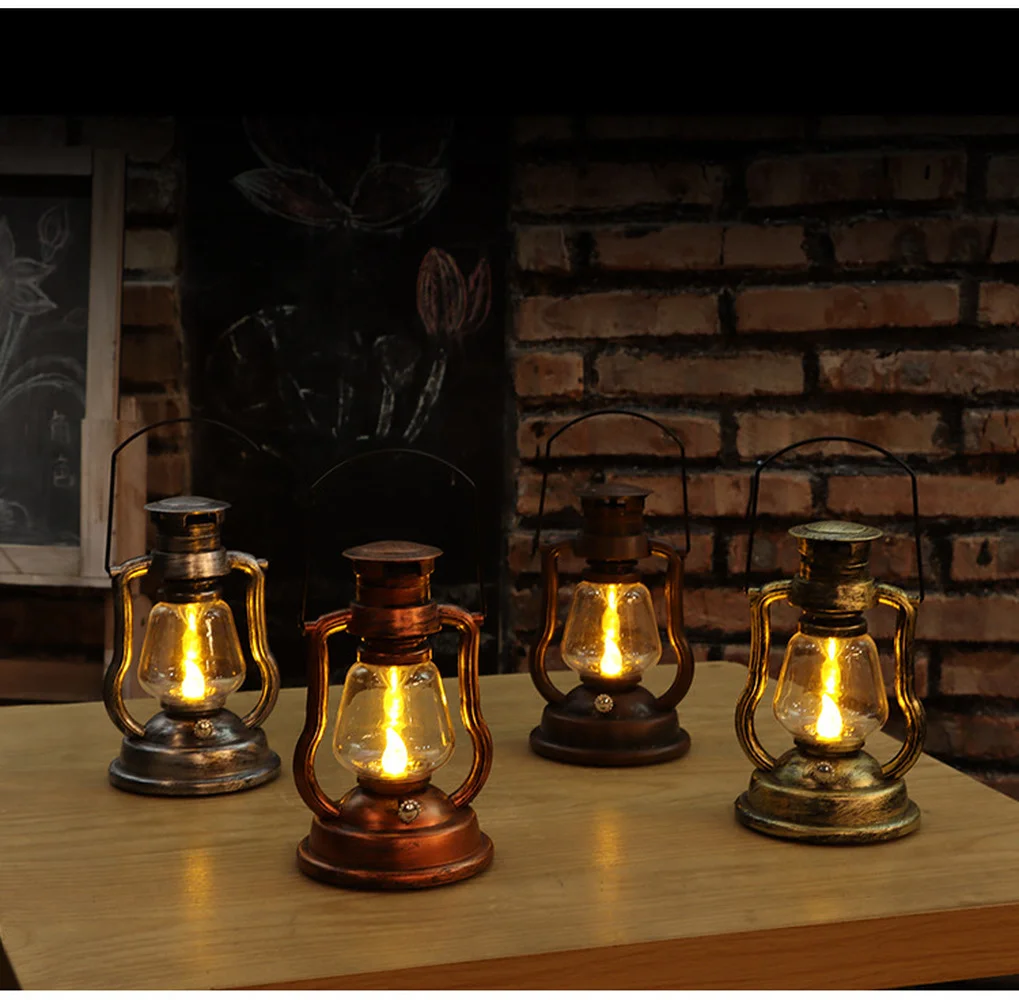Vintage Oil Lanterns Solar LED Retro Lamp Bright Antique Vintage Storm
