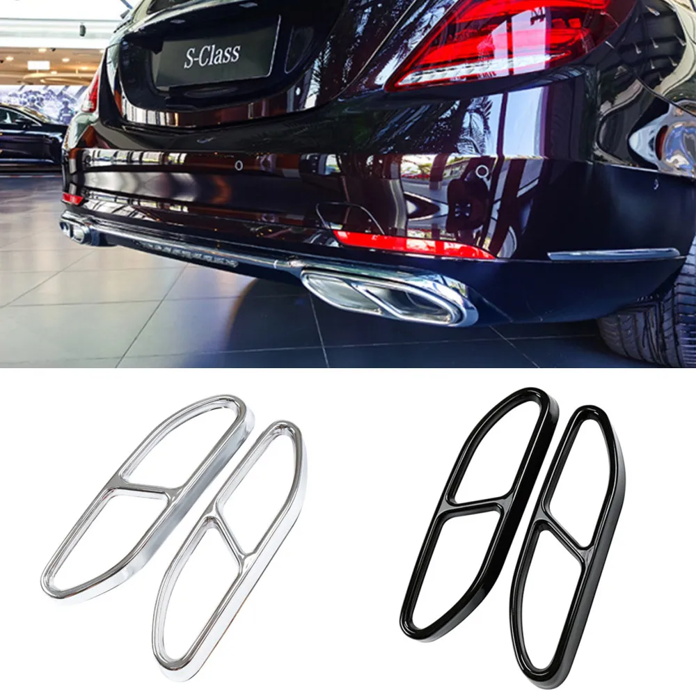 Car-Four-Outlet-Tail-Throat-Exhaust-Pipe-Trim-Cover-Sticker-Fit-For ...