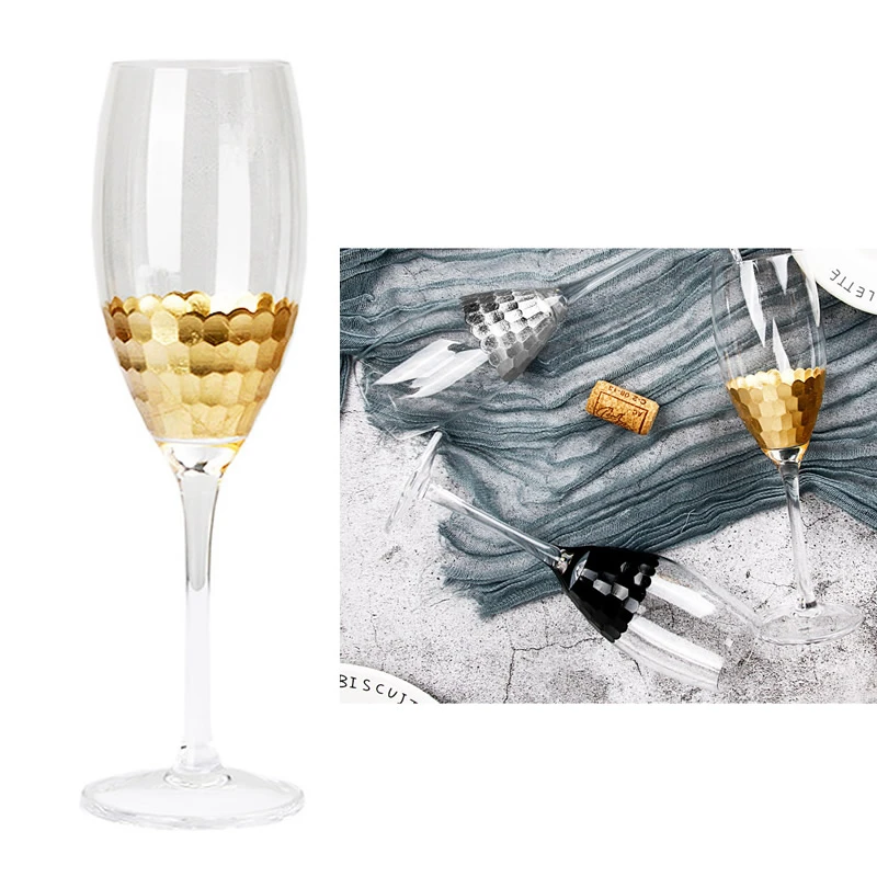 Champagne Glass Grinding Electroplating Gold Creative Goblet Wine Cup ...