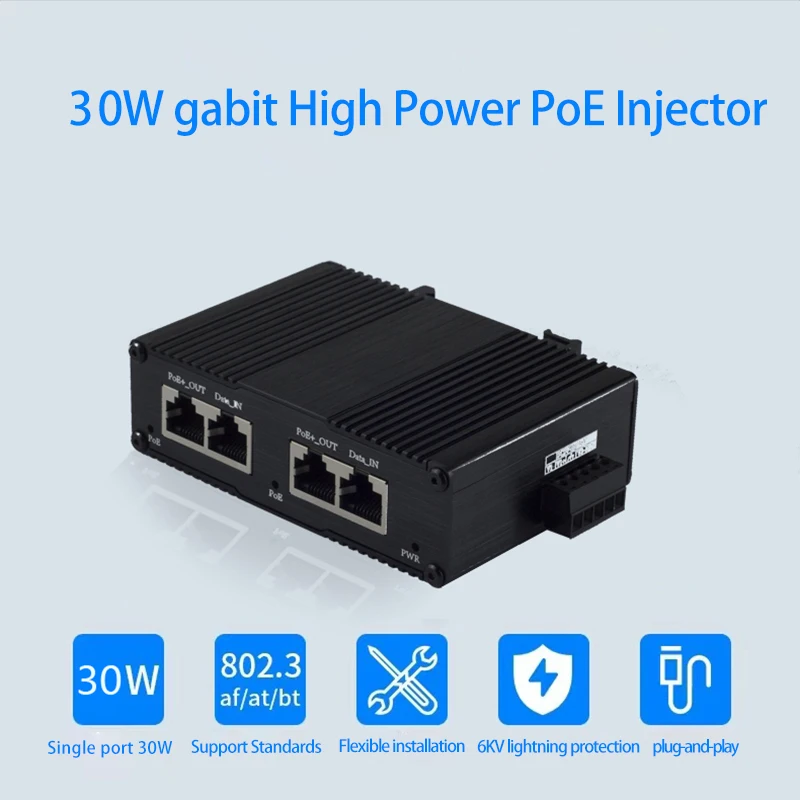 IndustrialAC Output PoE Splitter IEEE802.3at/af 30W/60W/95W Input ...