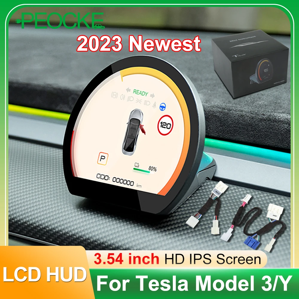 Nuevo-Mini-HUD-Para-Tesla-Modelo-3-Y-Auto-Meter-LCD-Pantalla ...