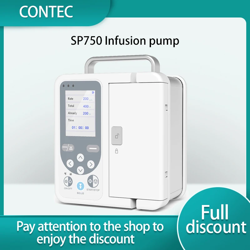 CONTEC-SP750-Infusion-pump-real-time-alarm-Large-LCD-Display-Volumetric-IV-Fluid-Syringe-Pump ...