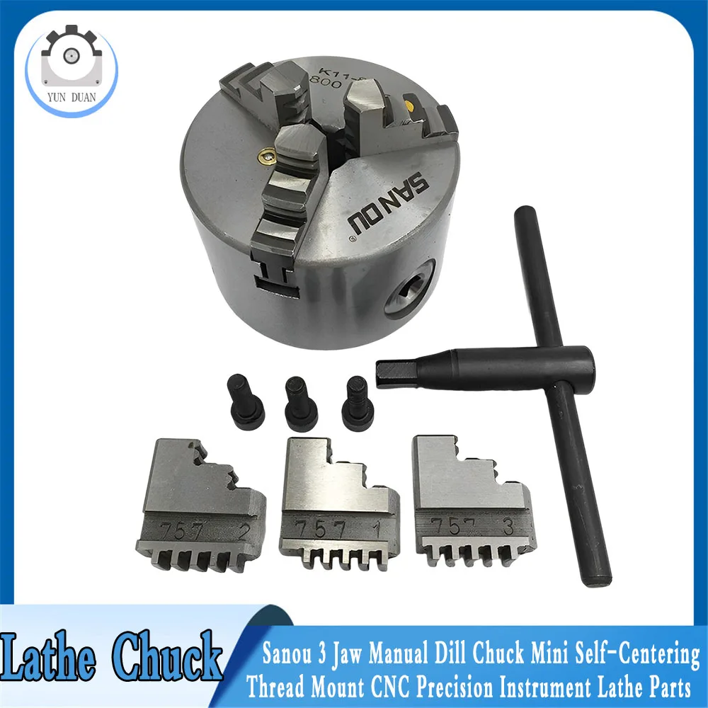 SANOU-Self-Centering-Lathe-Chuck-3-Jaws-claw-Manual-Metal-Scroll-Chuck-for-Drilling-Milling ...