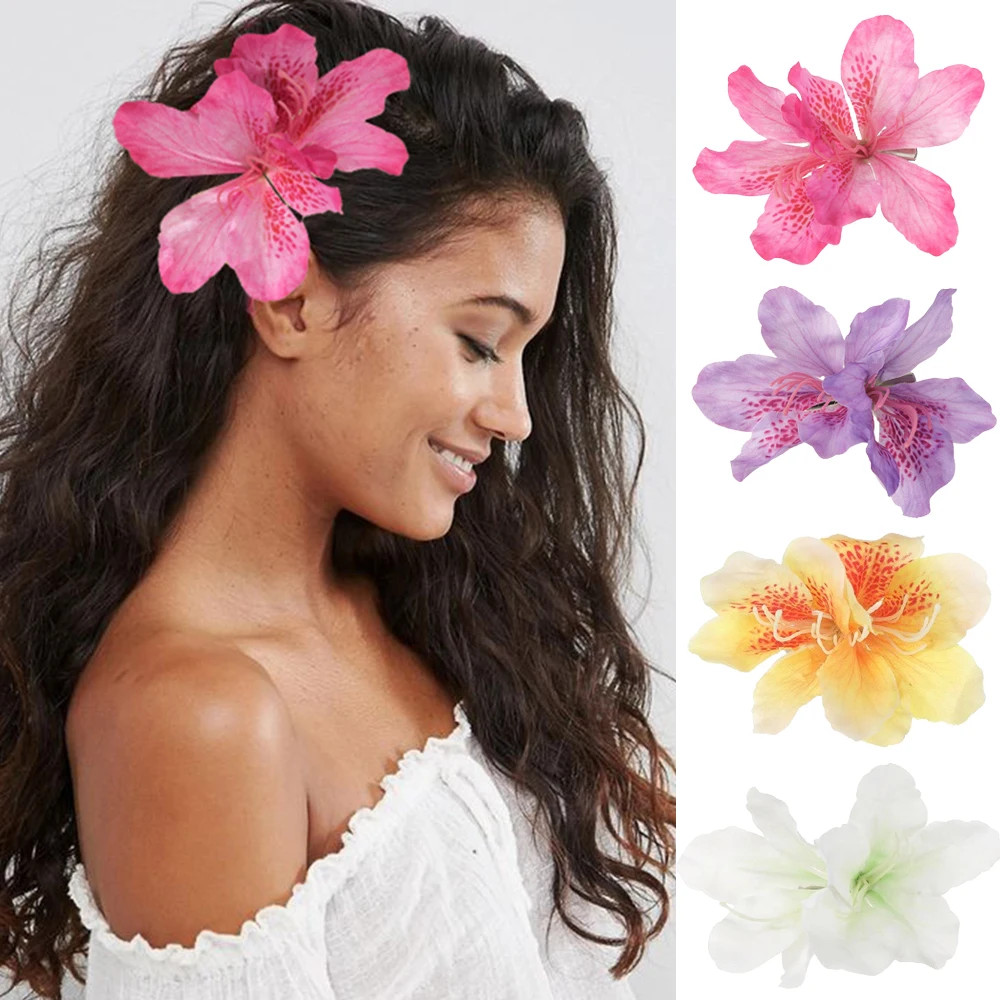 Simulated Flower Hair Clip Purple Seaside Holiday Hairpin Side Clip ...