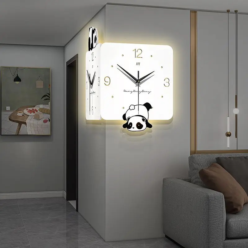 Ins-Three-dimensional-Double-sided-Corner-Wall-Clock-Living-Room ...