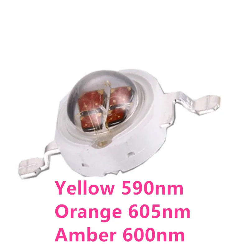 5PCS Highlight 1W 3W 5W(2-core,4-core) SMD LED, Yellow 590nm, Orange ...