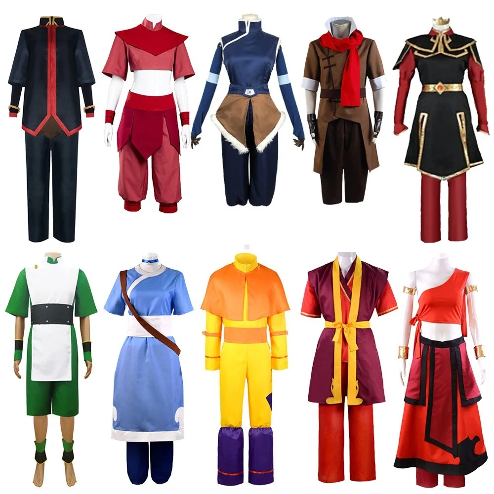 Avatar ATLA Group Cosplay Costume Set- Zuko Katara Toph Fire Nation ...