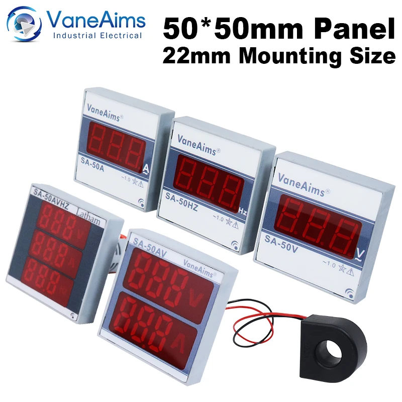 SA-50 22mm Square Voltmeter Digital Display Voltmeter Ammeter Indicator ...