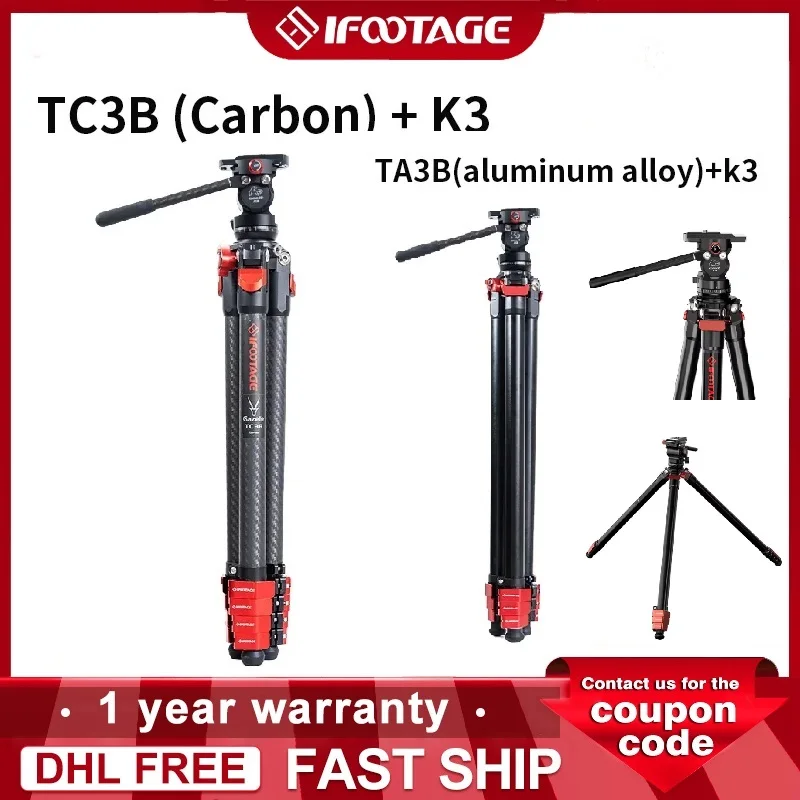 IFOOTAGE-TC3B-Trip-de-fibra-de-carbono-leve-e-port-til-c-mera ...