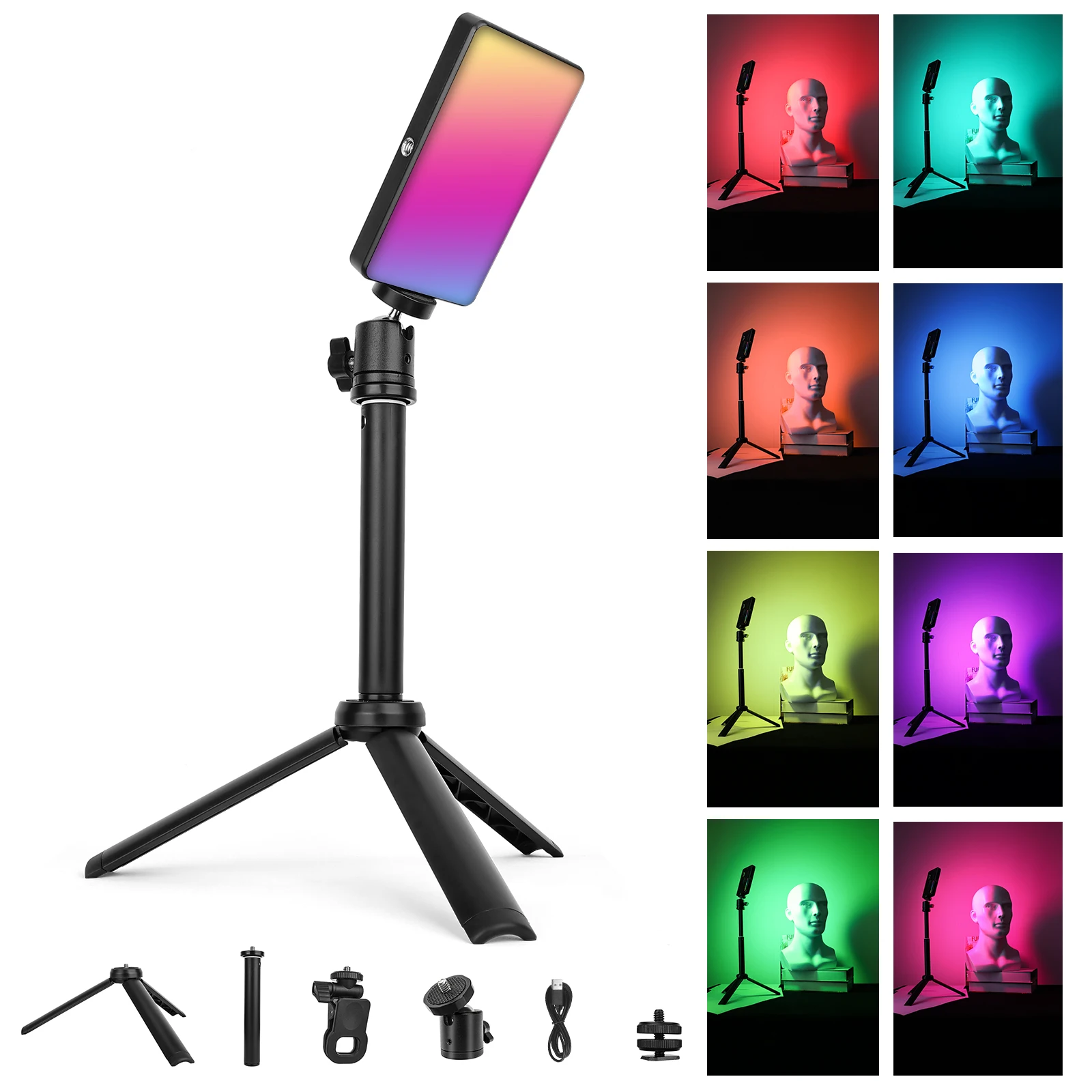 LUXCEO-W140-LED-RGB-Video-Light-with-Tripod-Full-Color-2500-9000K ...
