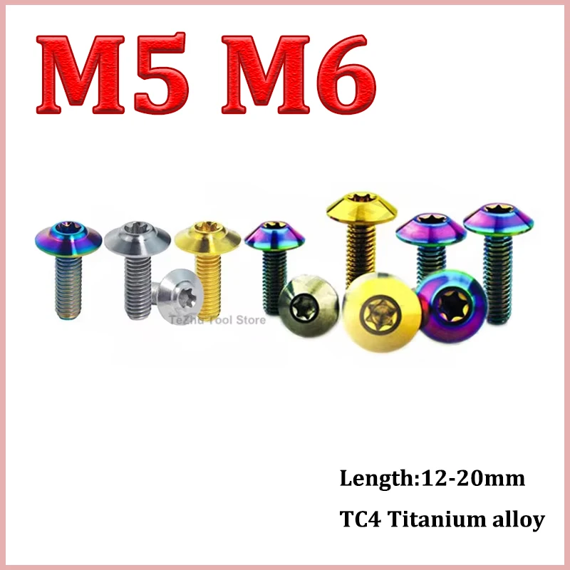 1Pcs Titanium Alloy Bolt Torx Screw M5x15 20mm M6x12 15 20mm Mountain ...