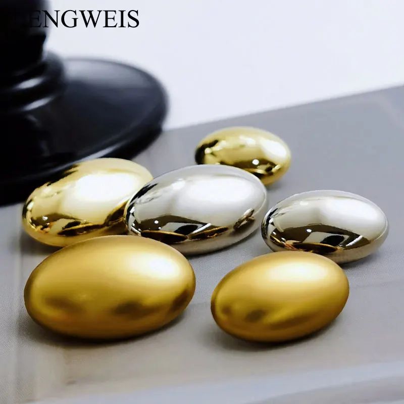 Oval-High-end-Smooth-Gold-Metal-Buttons-for-Clothing-Coat-Jacket-Shirt ...