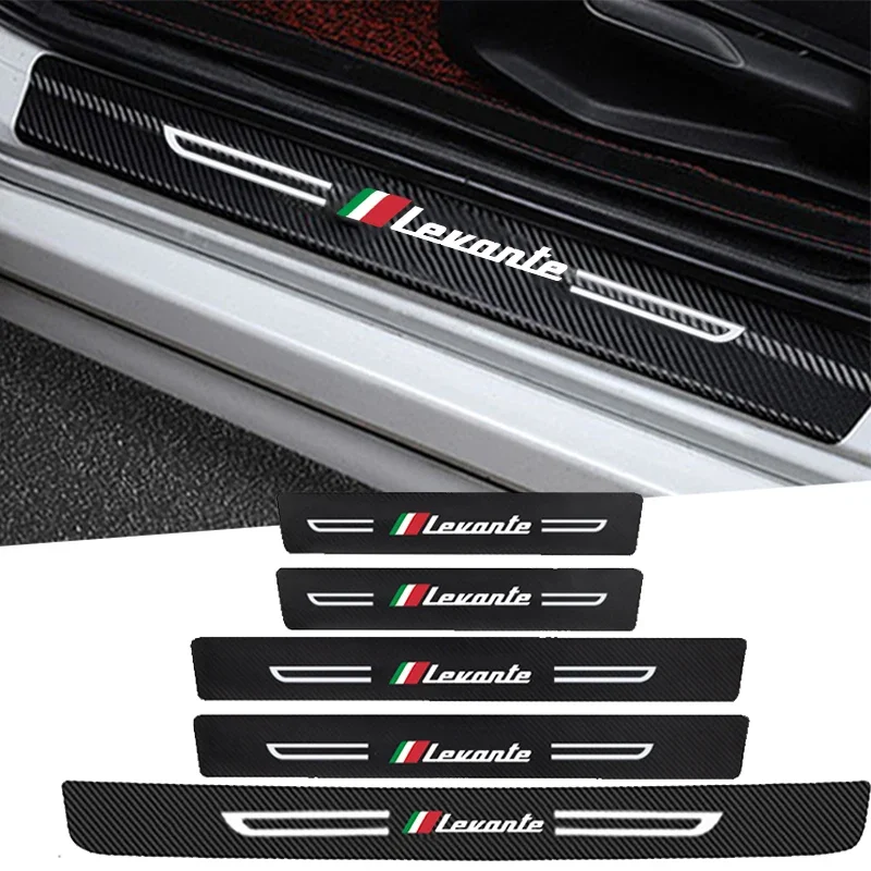 Carbon-Fiber-for-Maserati-Levante-Logo-Threshold-Anti-Scratch-Sticker ...