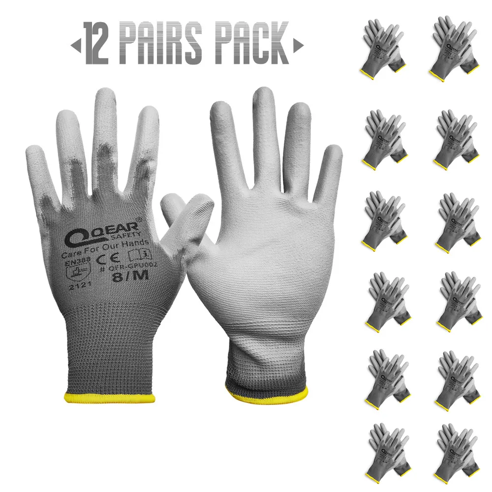 Anti Breathable Work Gloves | Nylon Pu Safety Work Glove | 1 Pair Work ...