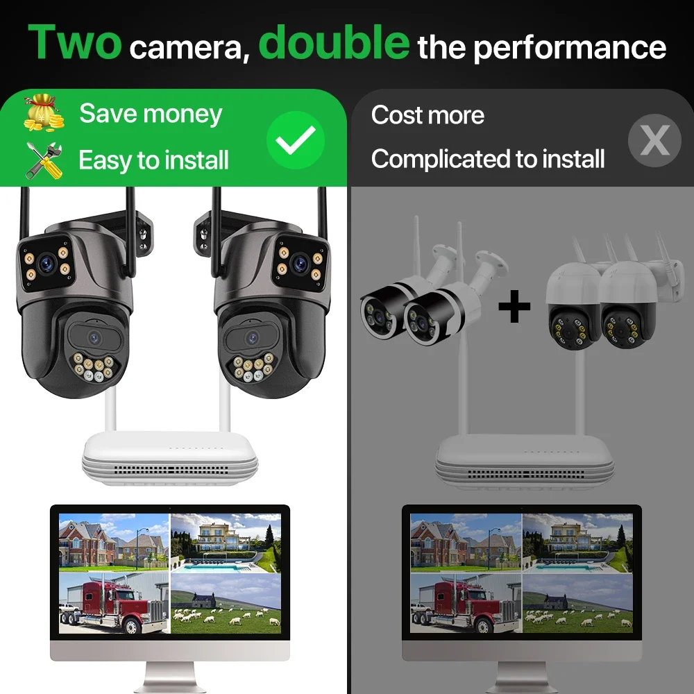 8CH WiFi NVR Recorder with PTZ Waterproof Camera & 6MP - CityMshop.com