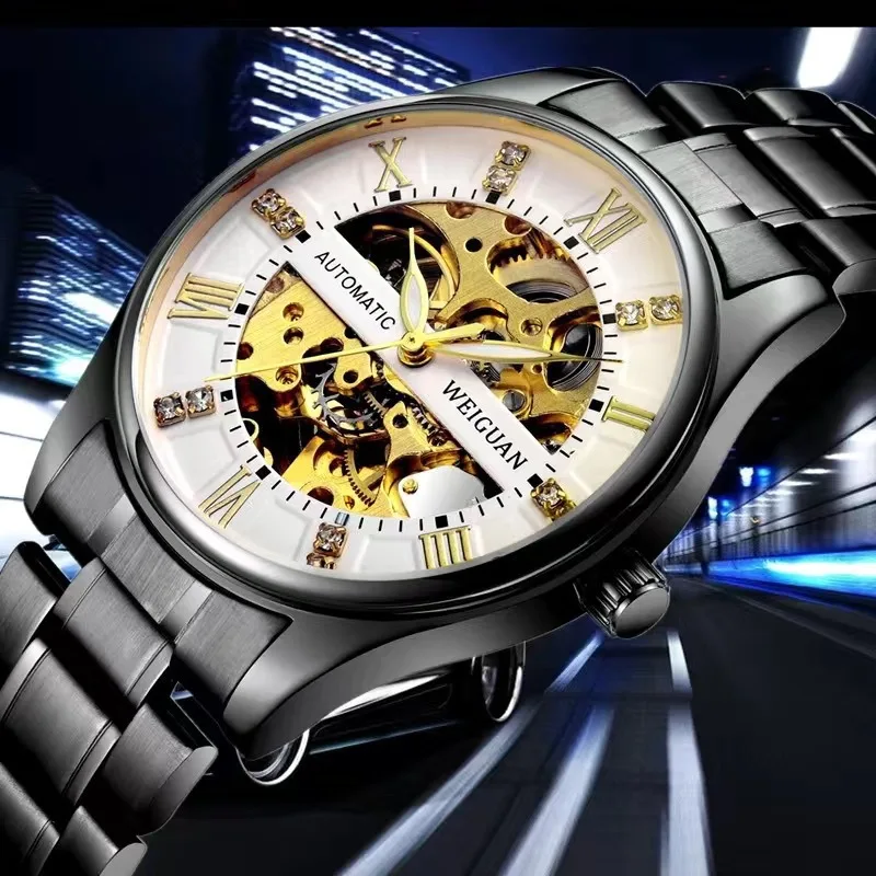 Mechanical Men's Watch Unraion Luxury Automatic watch for men Skeleton ...