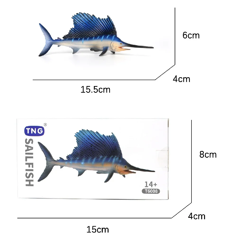 TNG Blue Swordfish Figures Marine Life Model Toy Gift With Box ...
