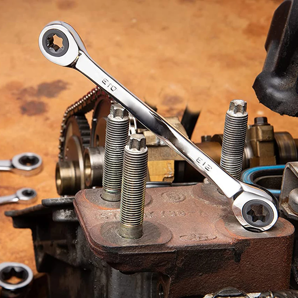 Double Box Ratcheting E-Torx Wrench Set Workshop Repair Tools Herramientas Manuales Tools
