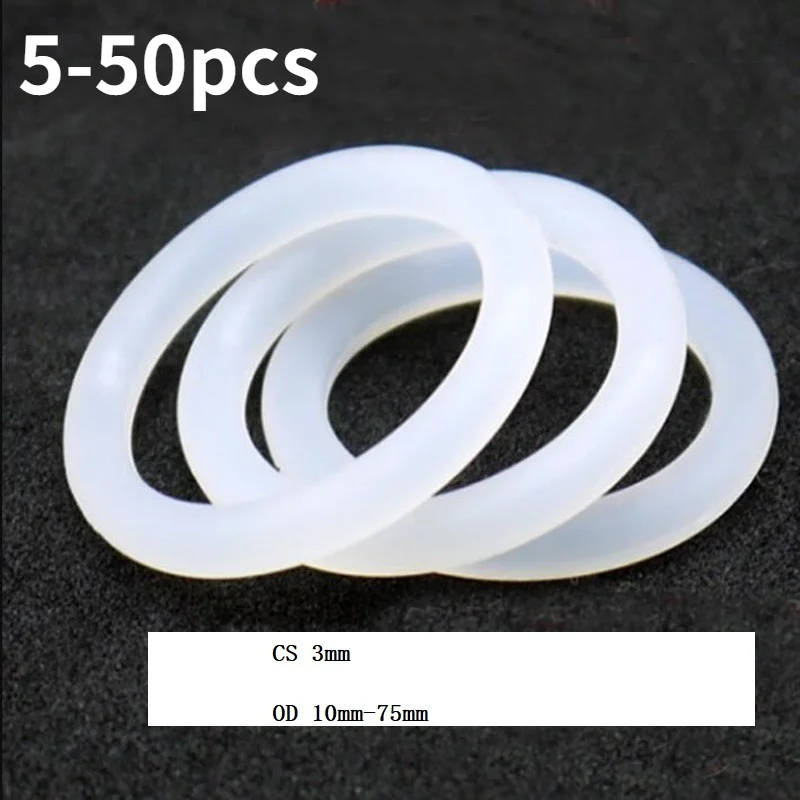 CS3mm OD10mm 75mm White Silicone O ring Waterproof Sealing Ring High ...
