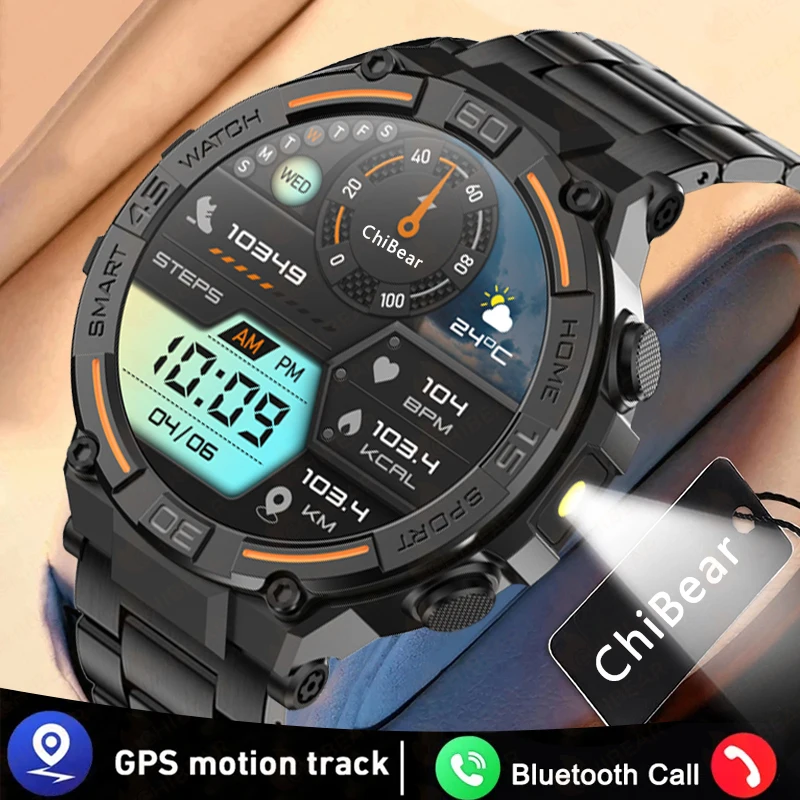 ChiBear-Outdoor-Sports-LED-Smartwatch-Men-Health-Monitoring-GPS-Fitness ...
