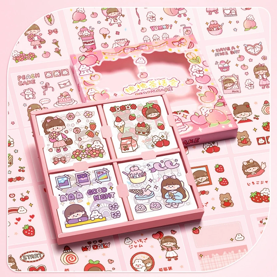 100Pcs-Cartoon-Girl-Stickers-Transparent-Waterproof-Sticker-Cute ...