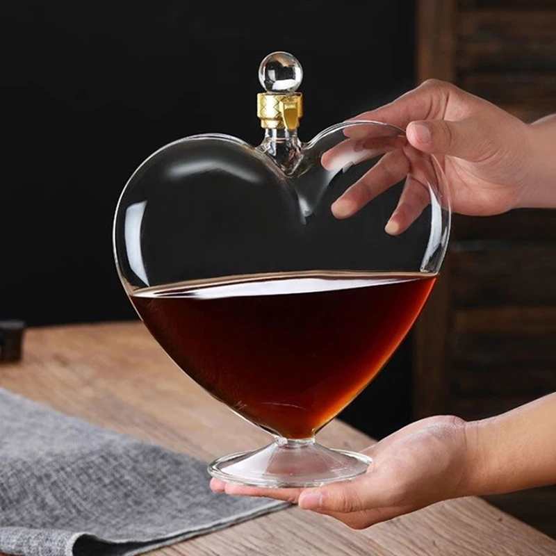 Exquisite-Fashion-500-1000ml-Heart-Shaped-Wine-Bottle-Sealed-Whiskey ...