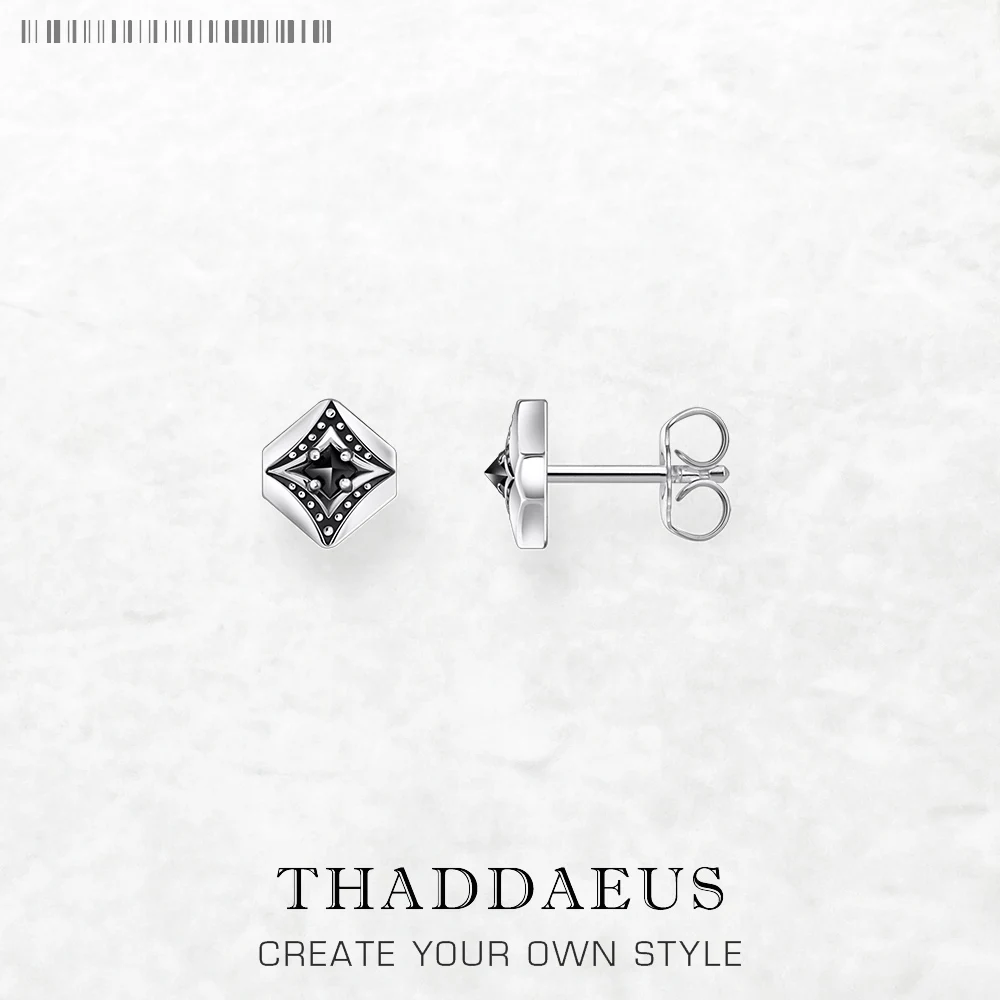 Rhombus-Pattern-Ear-Stud-Earrings-Brand-New-925-Sterling-Silver-Fine ...