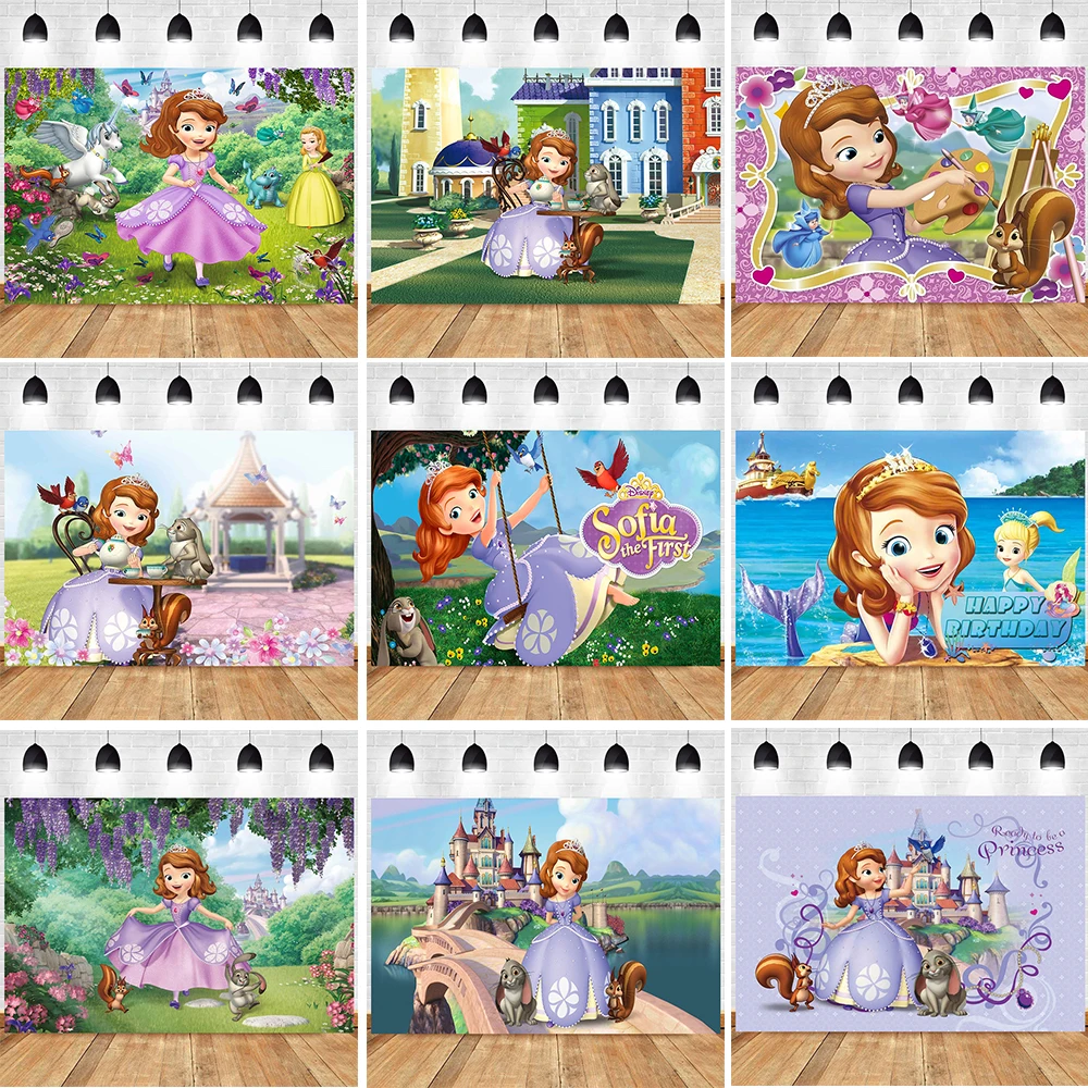 Girl-Princess-Sofia-the-First-Background-Cloth-Birthday-Baby-Shower-Decoration-Background-Room ...