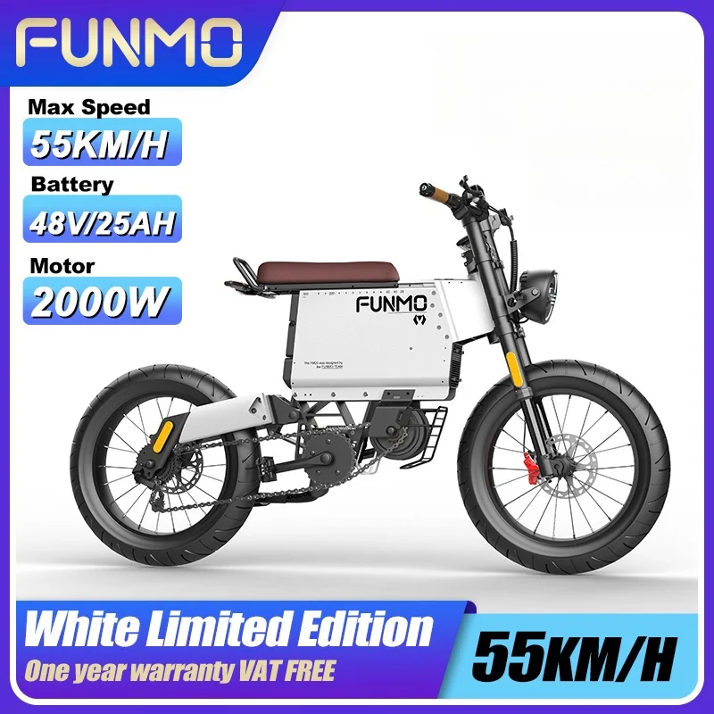 FUNMO-X5-Plus-White-EBIKE-2000W-48V-25AH-Adult-Off-road-Electric ...