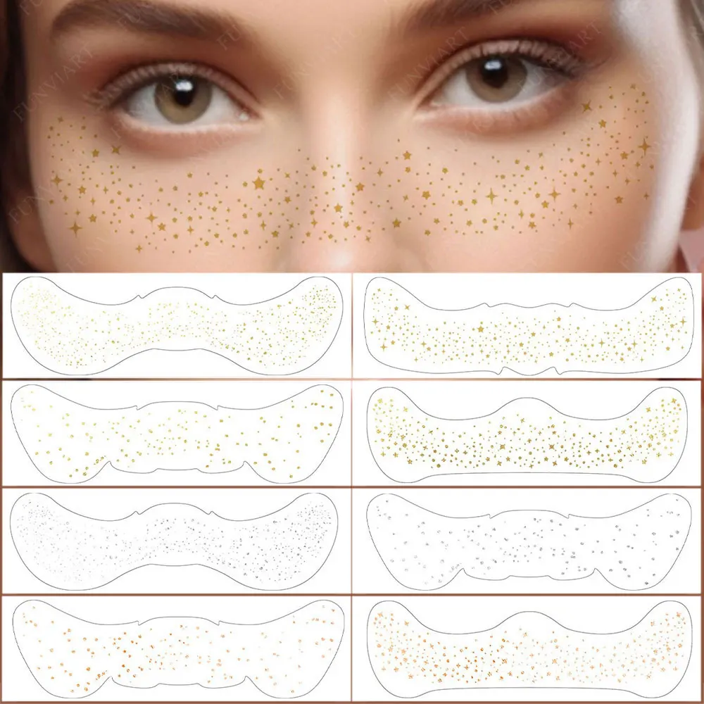 6pcs-Hot-Stamping-Freckles-Makeup-Patches-Metallic-Golden-Silver-Fake ...