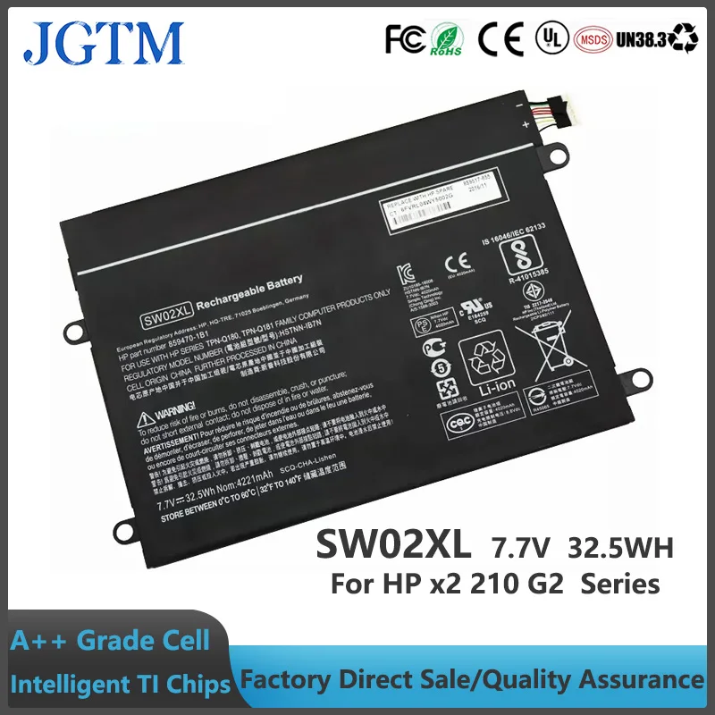 JGTM 7.7V 32.5Wh laptop battery SW02XL for HP Notebook X2 10-P018WM 10 ...