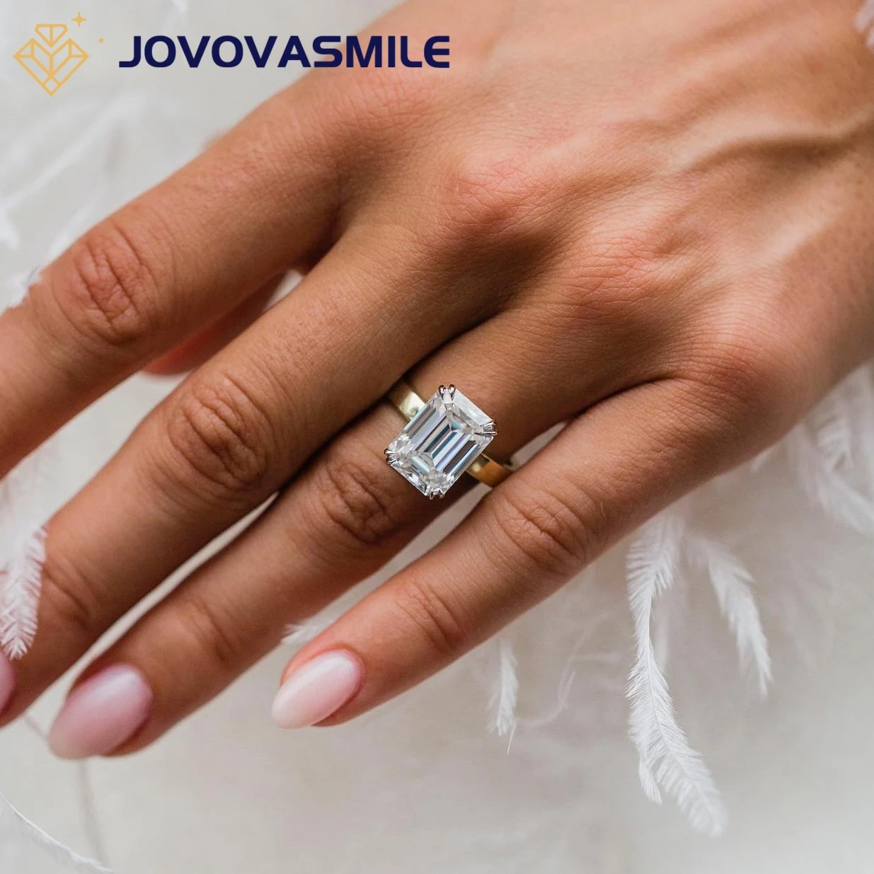 JOVOVASMILE-Anillo-de-moissanita-de-6-quilates-sortija-de-compromiso-de ...