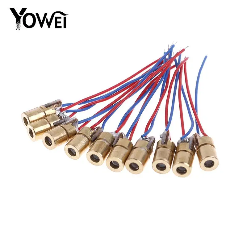 10pcs Laser Diode 650nm 6mm 3vdc 5 Million Watt Adjustable Laser Dot ...