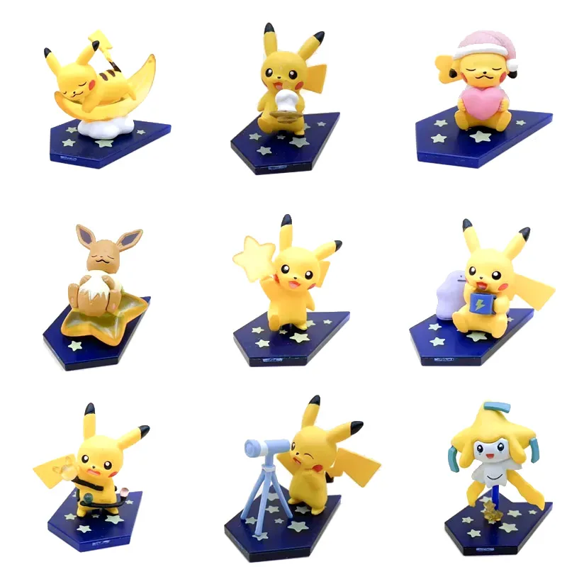Pokemon Figurine Pikachu Night Eevee Ditto Mareep Jirachi – My Real ...
