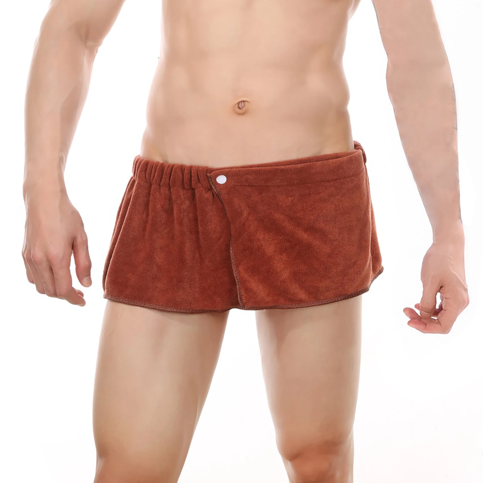 Mens-Short-Bath-Towel-Shower-Wearable-Soft-Breathable-Bath-Mini-Dress ...